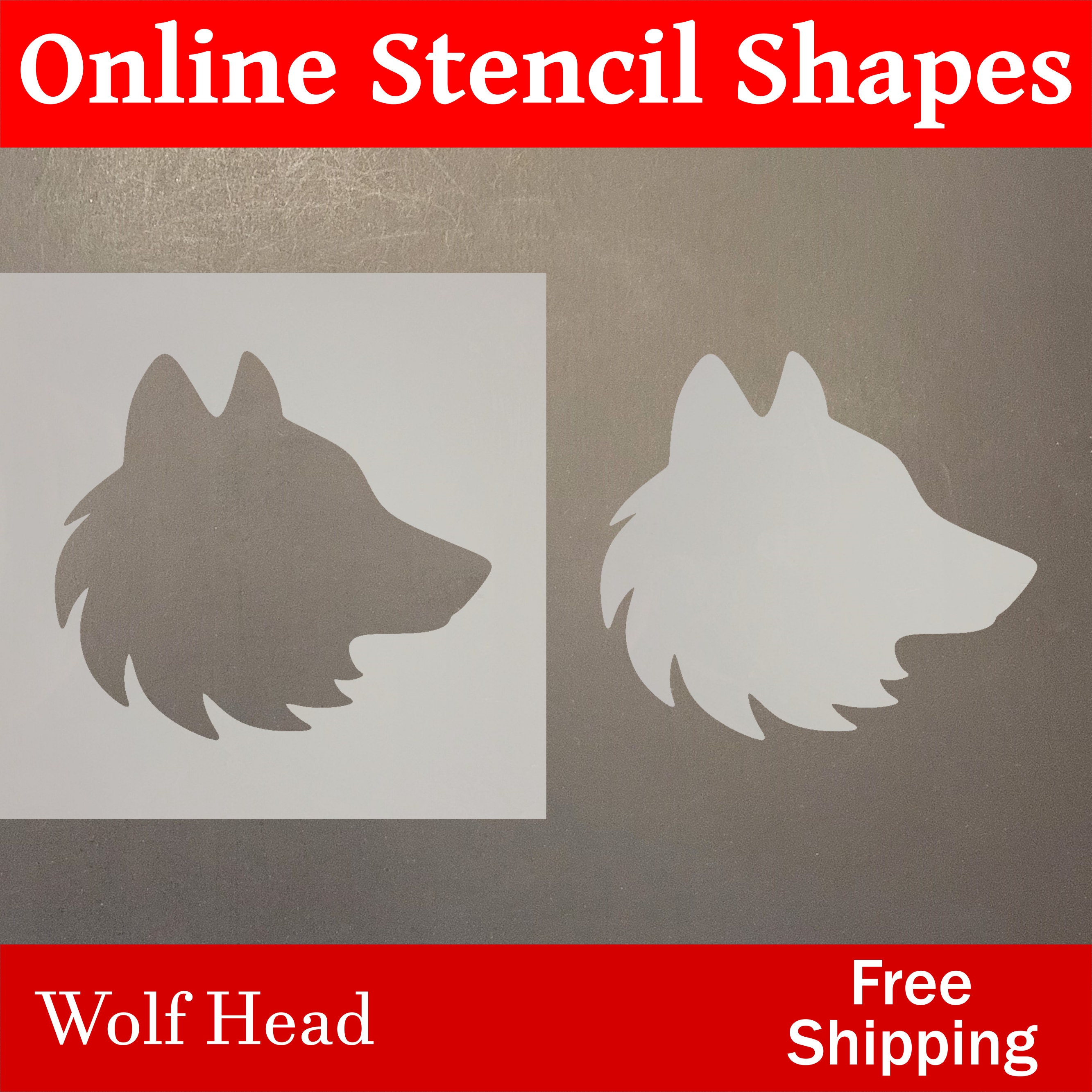 Reusable Wolf Head Mylar Stencil Plastic Art Template - Etsy
