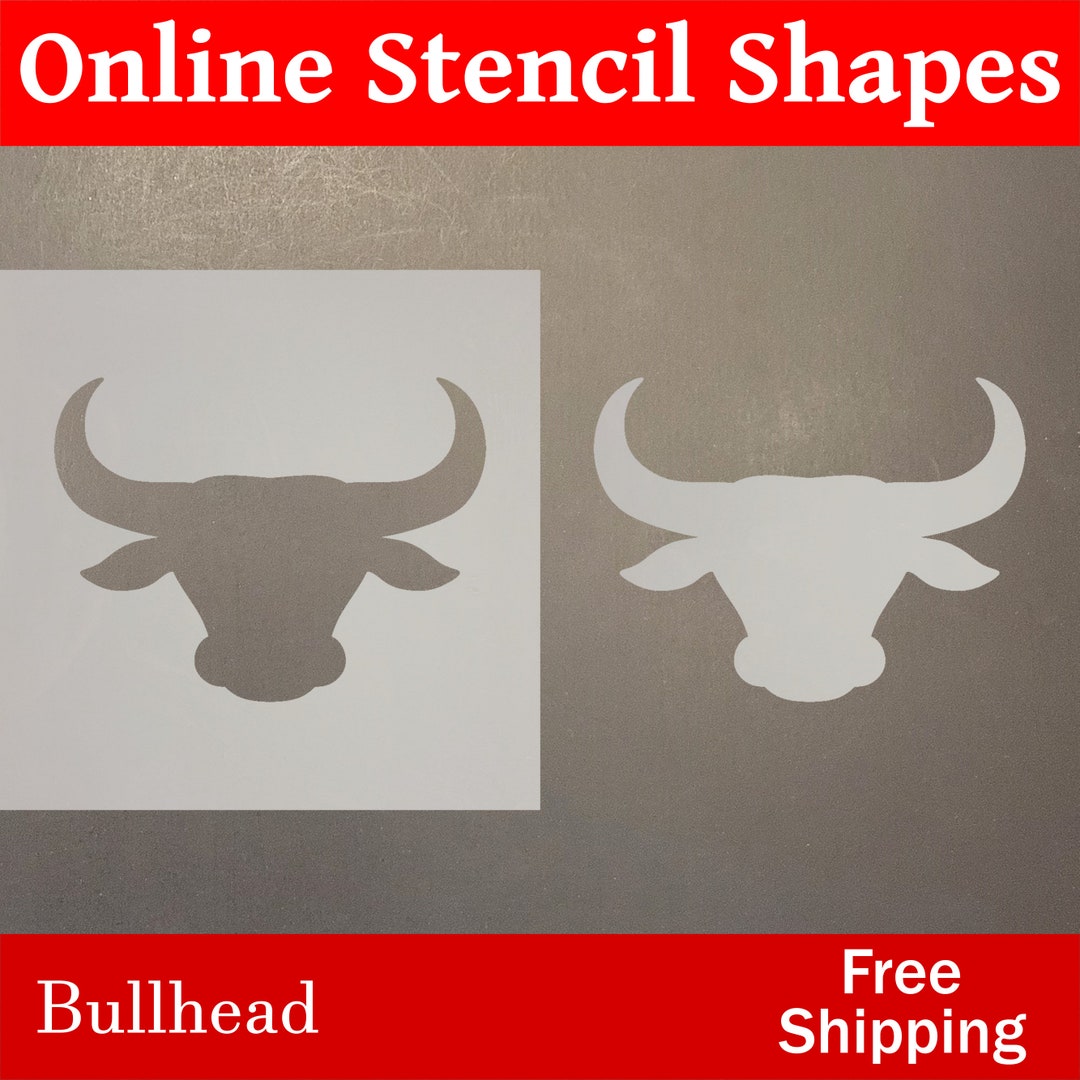 Reusable Bullhead Mylar Stencil Plastic Art Template - Etsy