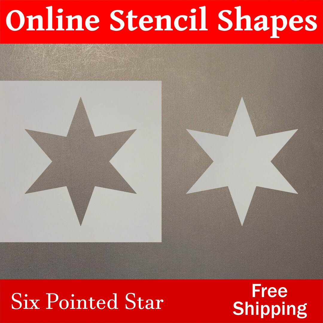 Reusable Six Pointed Star Mylar Stencil Plastic Art Template - Etsy
