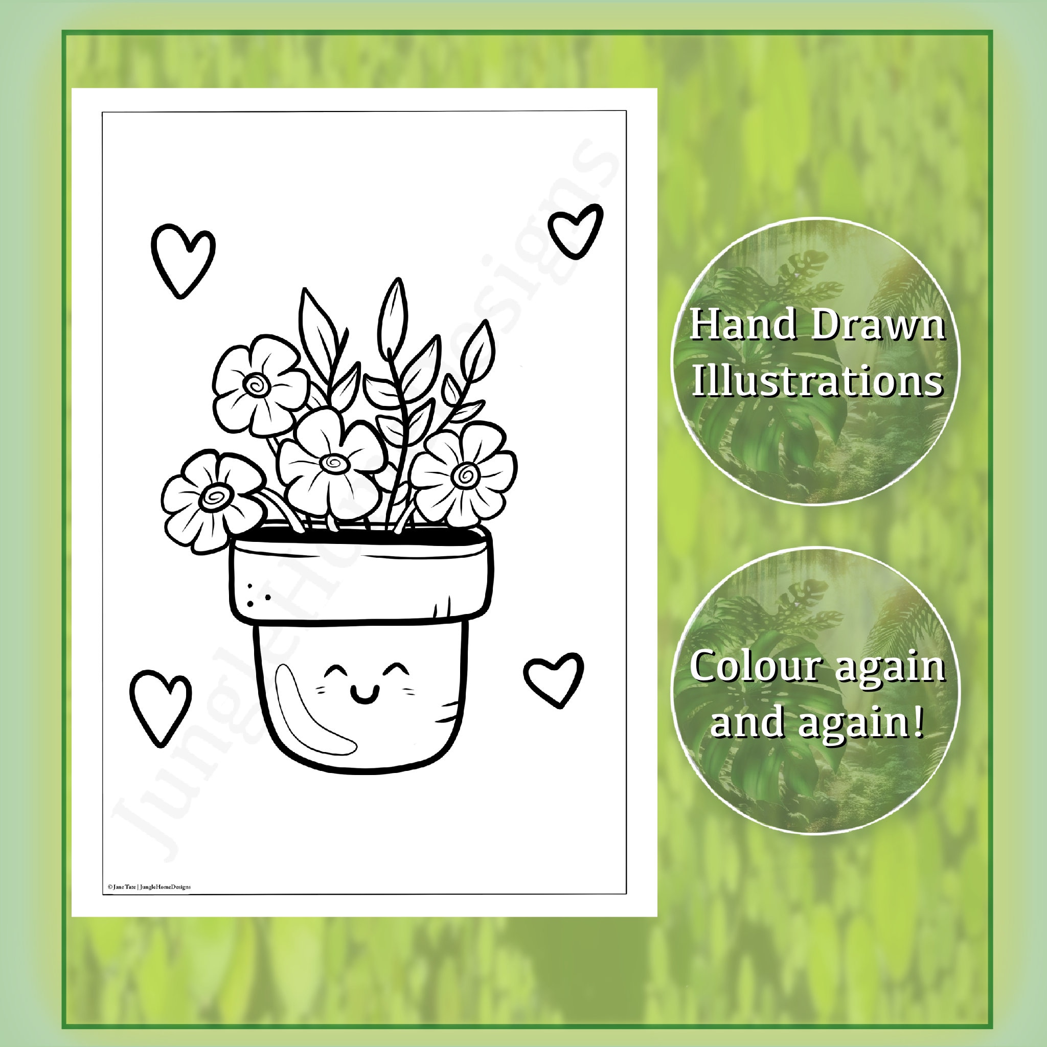 Cute Plants Colouring Pages, 4 Kawaii Printable Colouring Sheets ...
