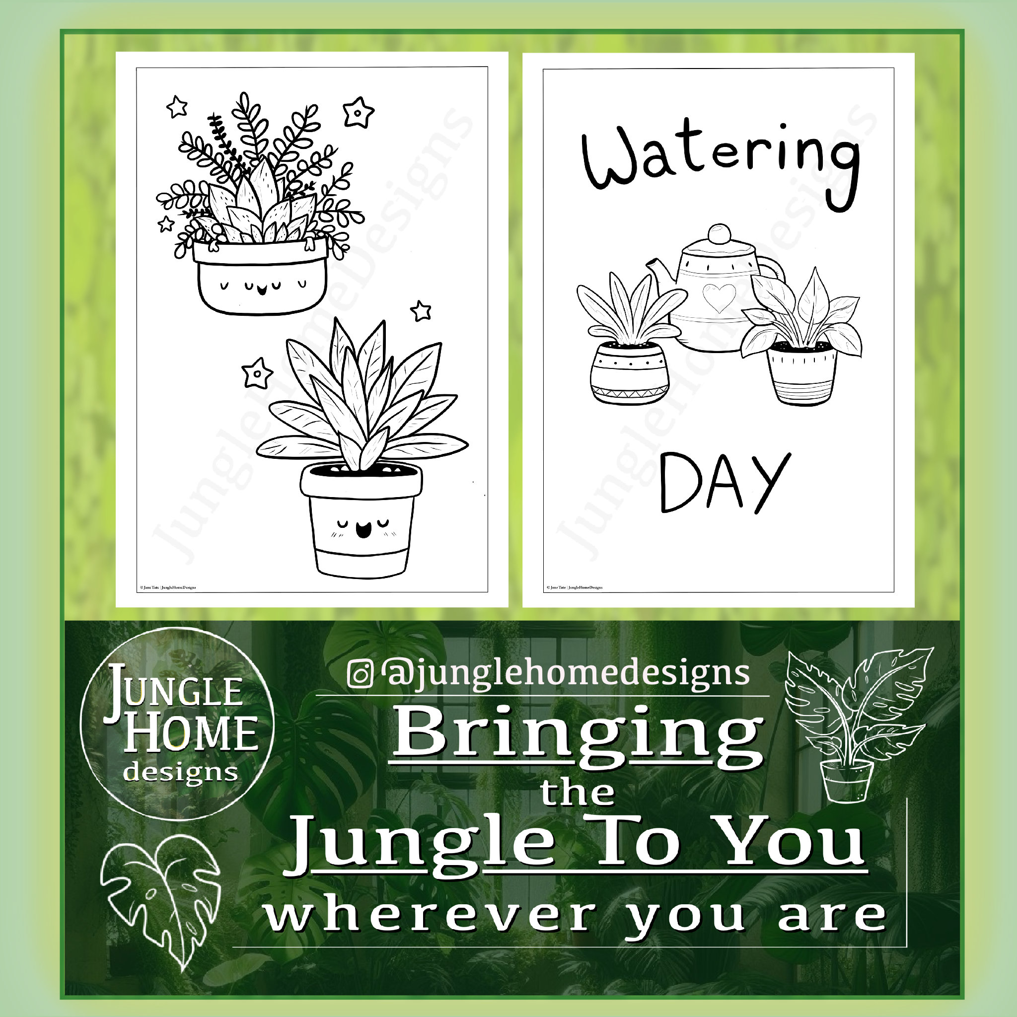 Cute Plants Colouring Pages, 4 Printable Colouring Sheets, Kawaii ...