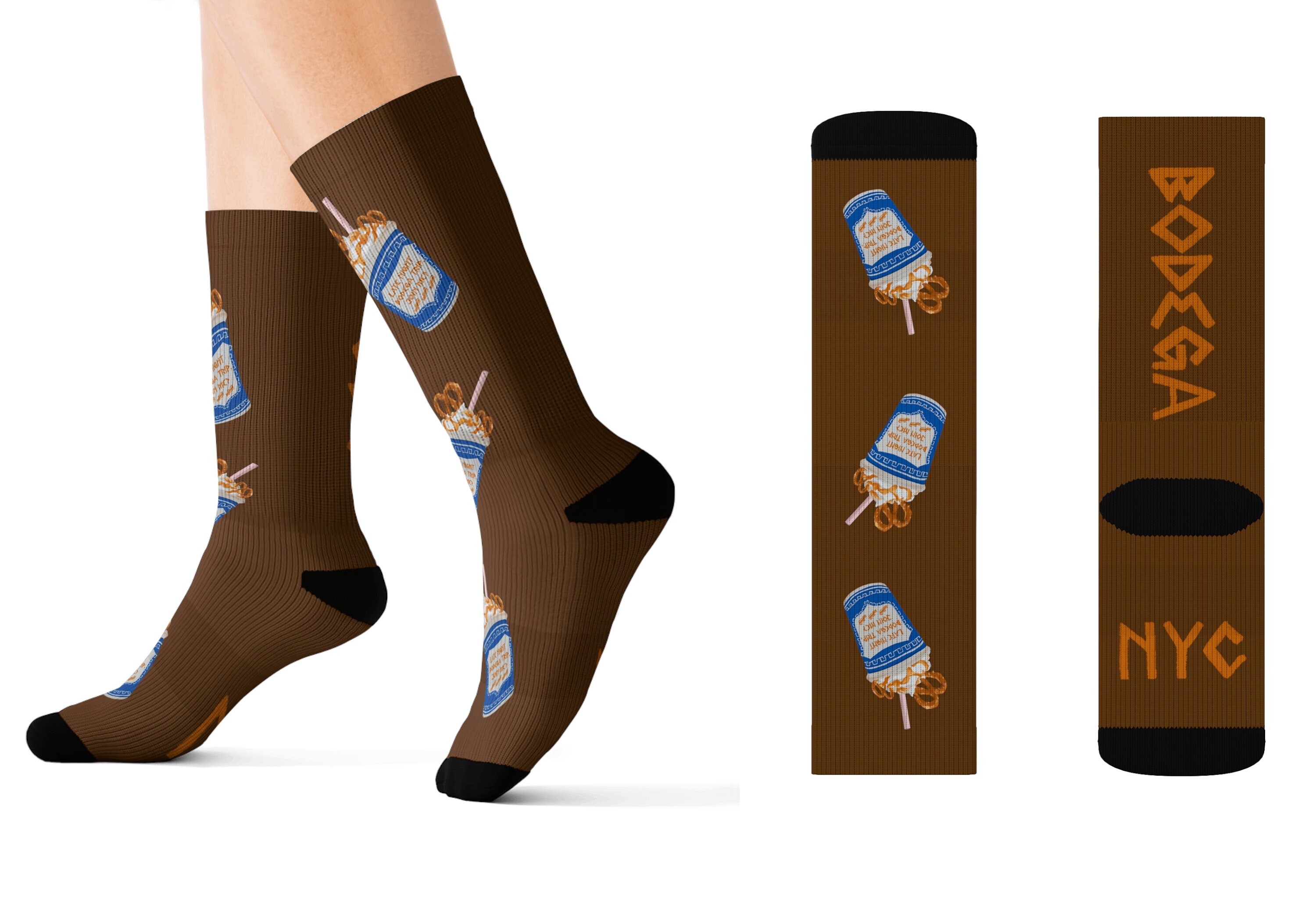 New Yorker Style Coffee Cup Bodega Vibe Graphic Printed Socks Perfect ...