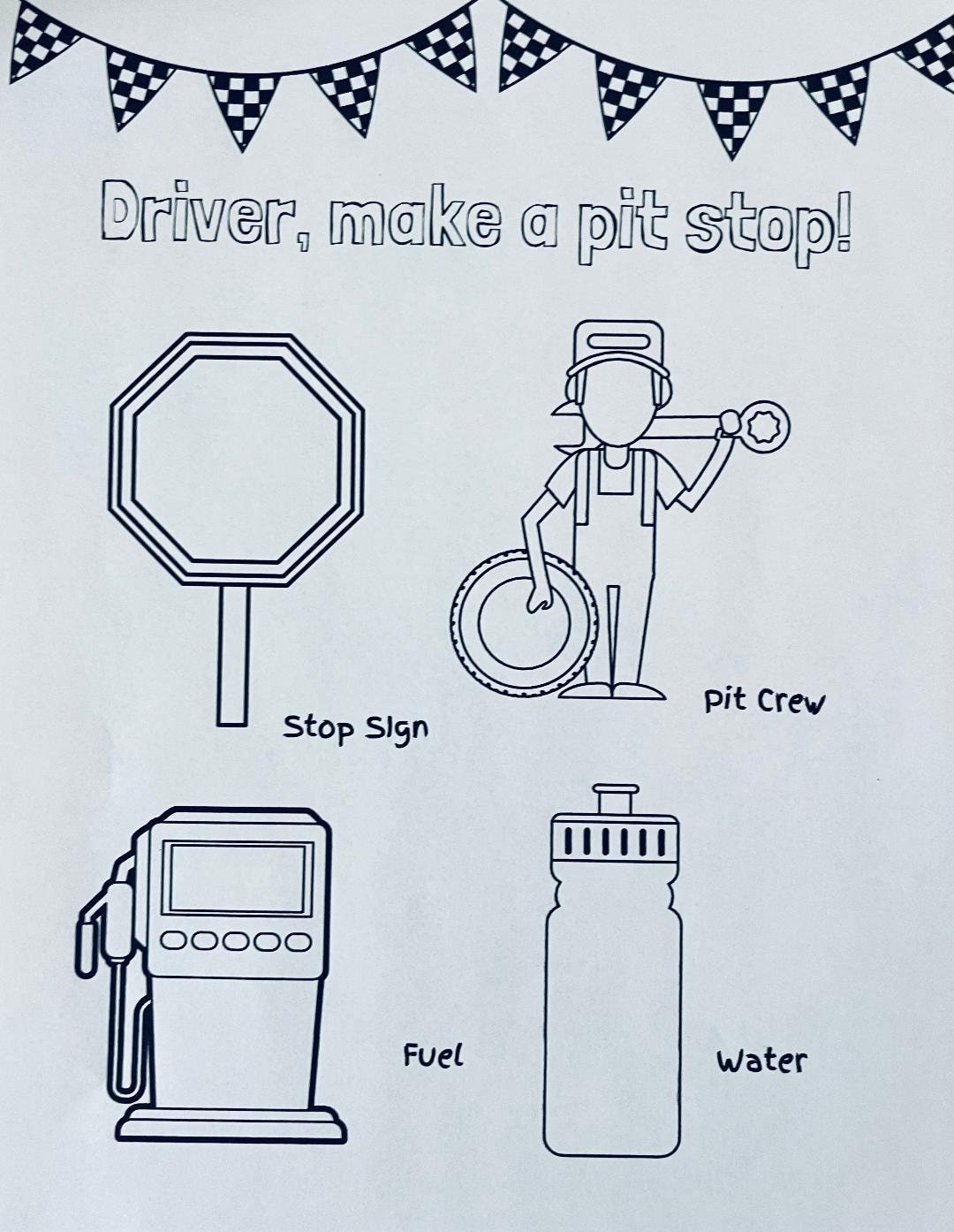 Indy 500 Interactive Coloring Book Pages Race Car Book Digital Download ...