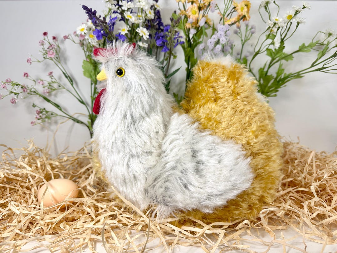 Sadie Mohair Soft Toy Chicken Heirloom Animal Plushie Mohair Hen Made ...
