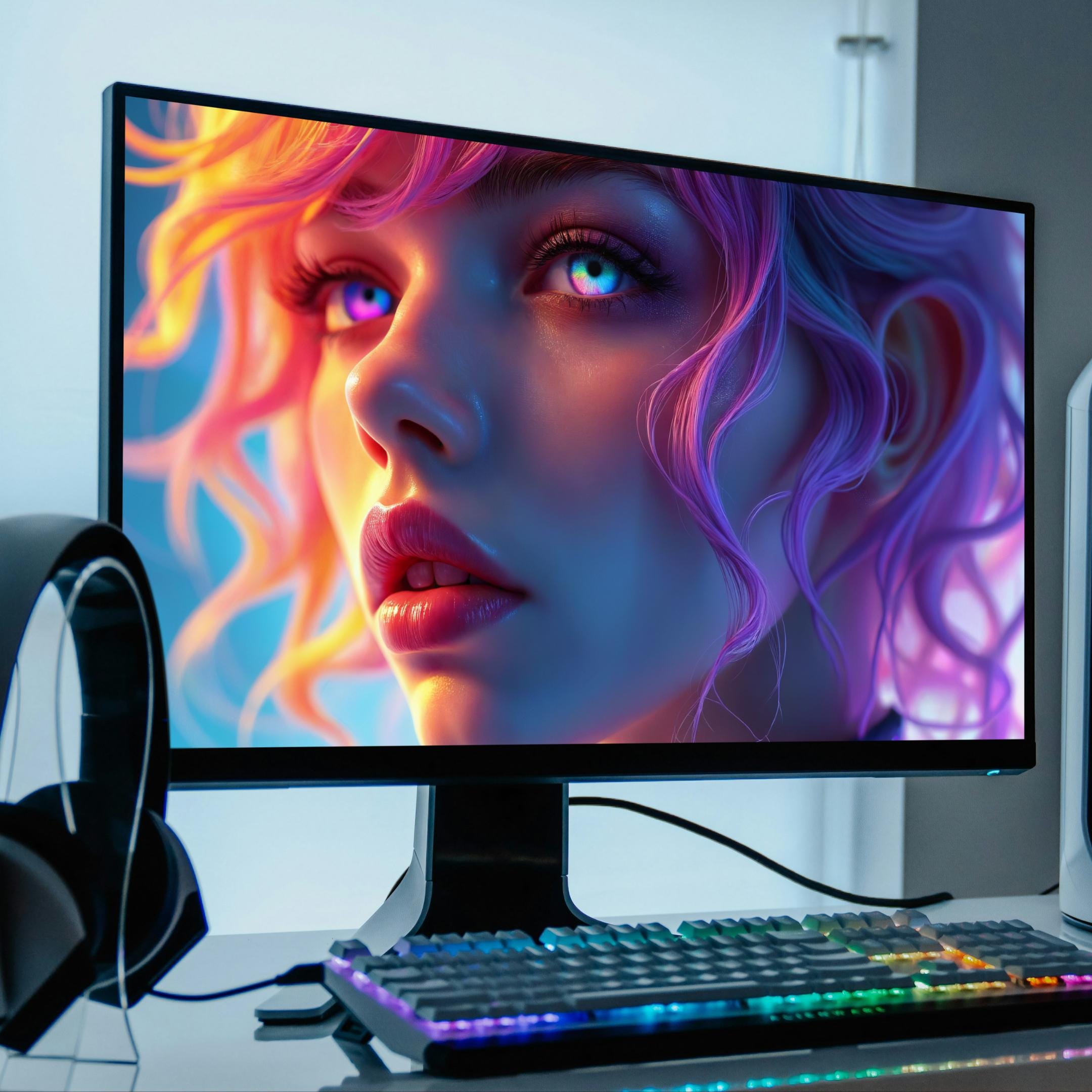 Vibrant Desktop Wallpaper Bundle of Stunning Cyberpunk Neon Art Digital ...