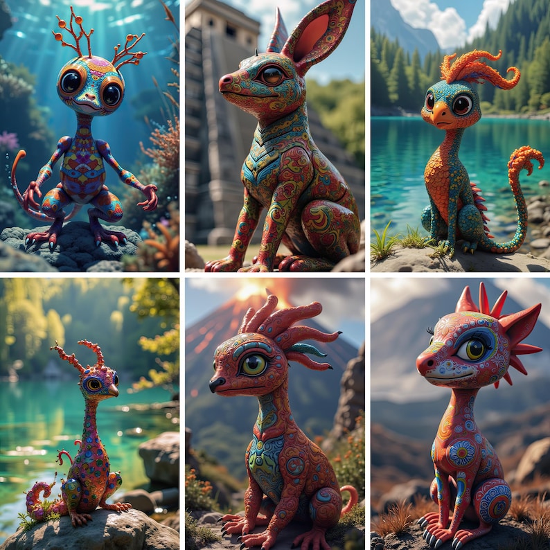 Mexican Alebrije Digital Art Print Exquisite Colorful Folk Art Inspired ...