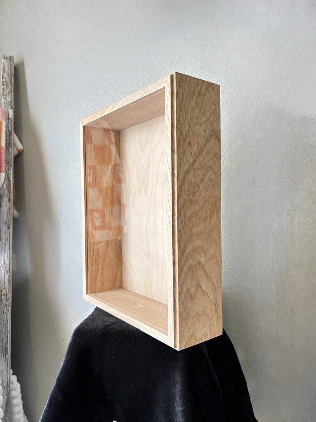 8x10 3” Shadow Box, Custom Sizes Available , Natural Oak, Glass Front ...