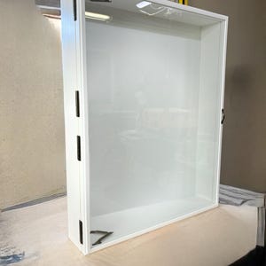 24x30 4 Custom Shadow Box, Satin White, Tempered Glass, Wooden Backing ...