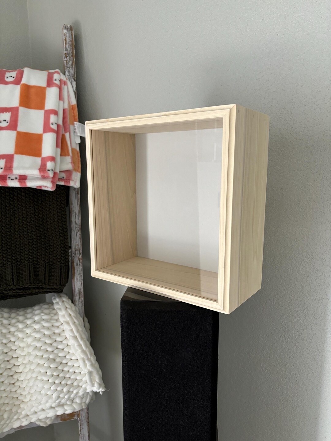 Shadow Box 12x12 5” Custom Sizes Available , Natural Finish, UV Glass ...