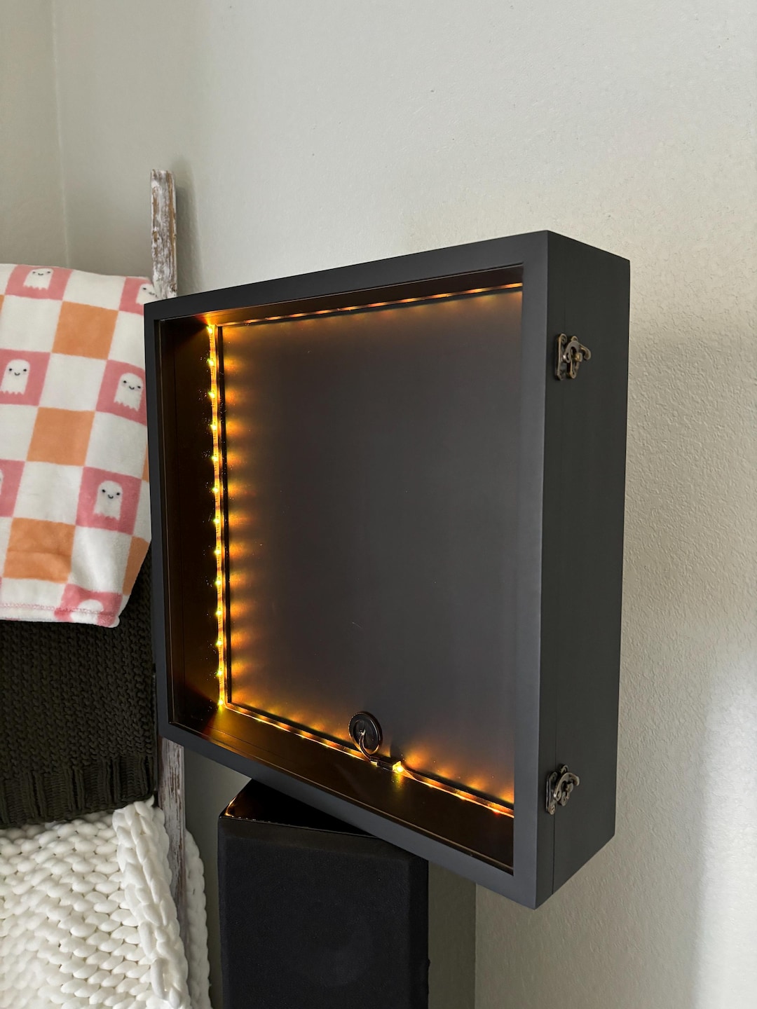 Shadow Box 16x16 2” Front Opening, Satin Black, Tempered Glass ...