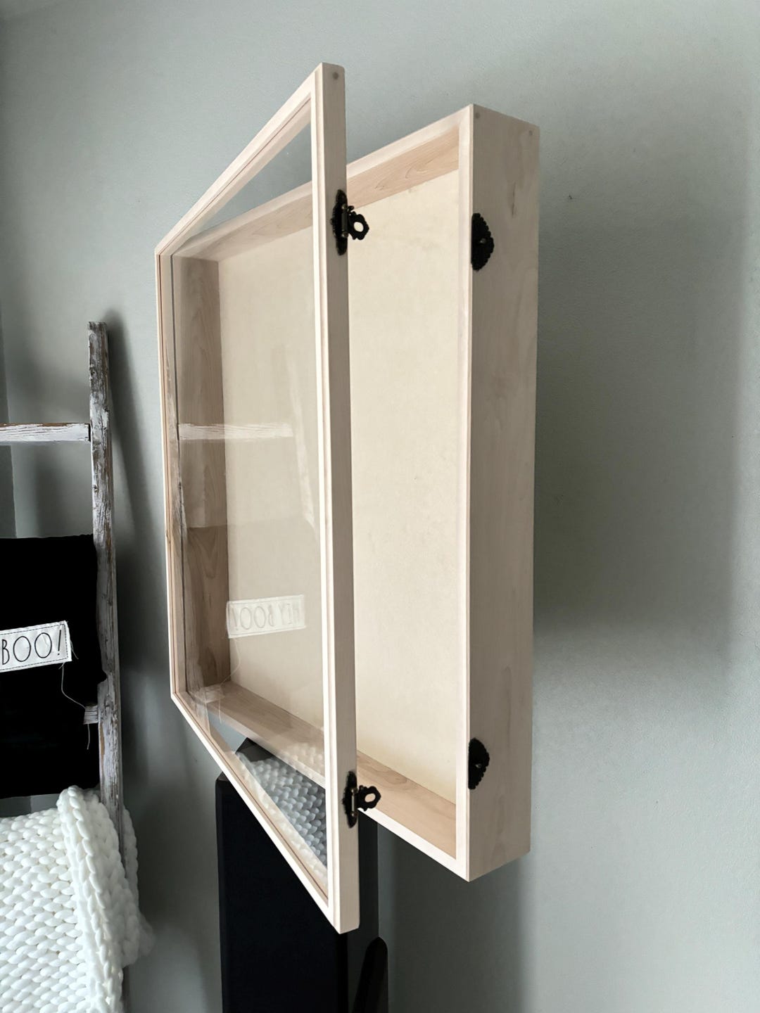 20x20 3 Shadow Box,natural Maple Custom Sizes Available ,off White Felt ...