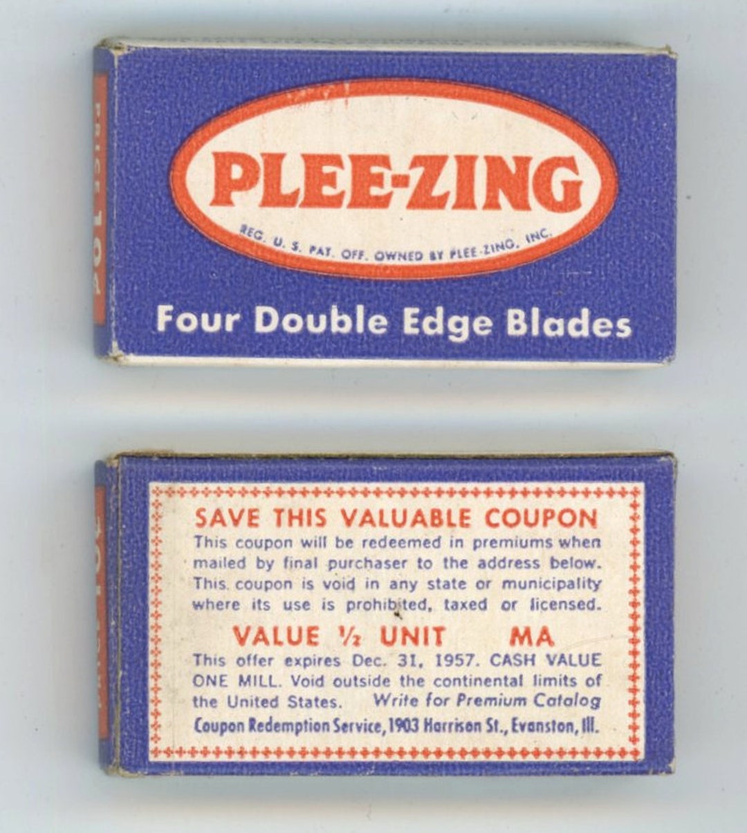 Marlin Co Vintage Box Plee-zing Razor Blades New Haven CT Advertising ...