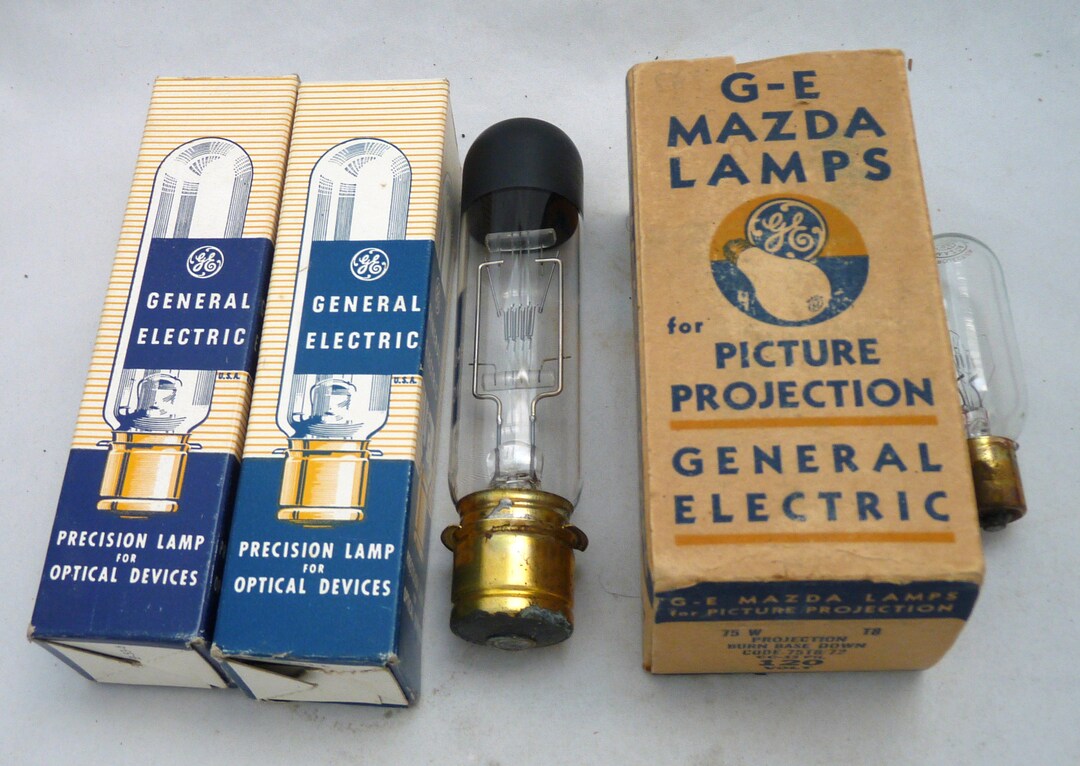 3 Vintage GE Movie Projector Light Bulbs Photography Advertising Mazda ...