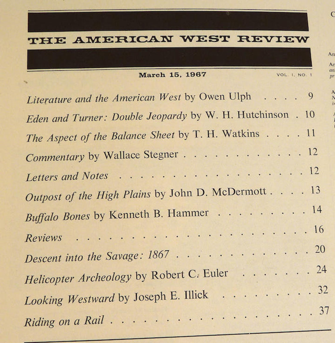 American West Review Magazine Back Issues Year 1967 History US - Etsy