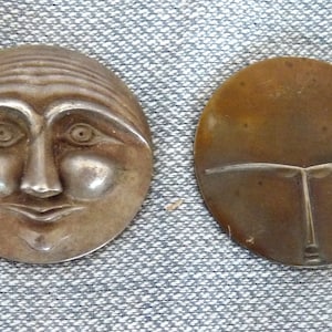 2 Vintage Primitive Silver Relief Face Findings Jewelry Crafts Art - Etsy
