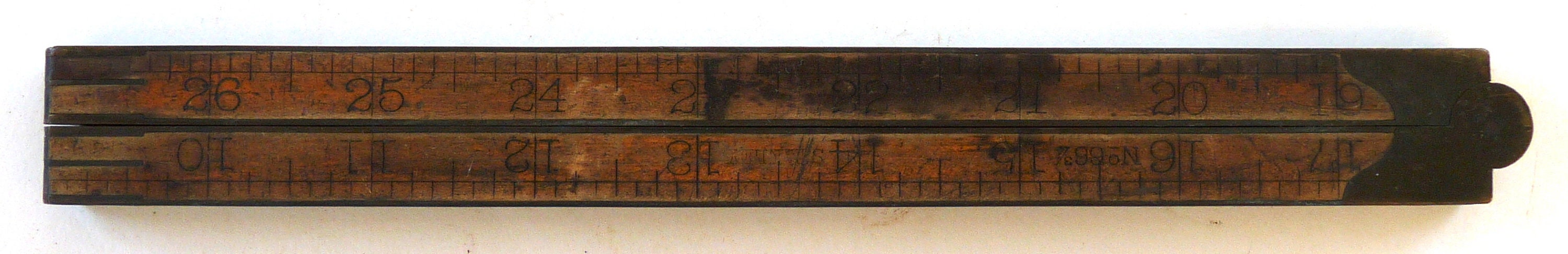 Stanley No. 66 3/4 Boxwood 36 Inch Brass Folding Ruler Antiqaue Vintage ...