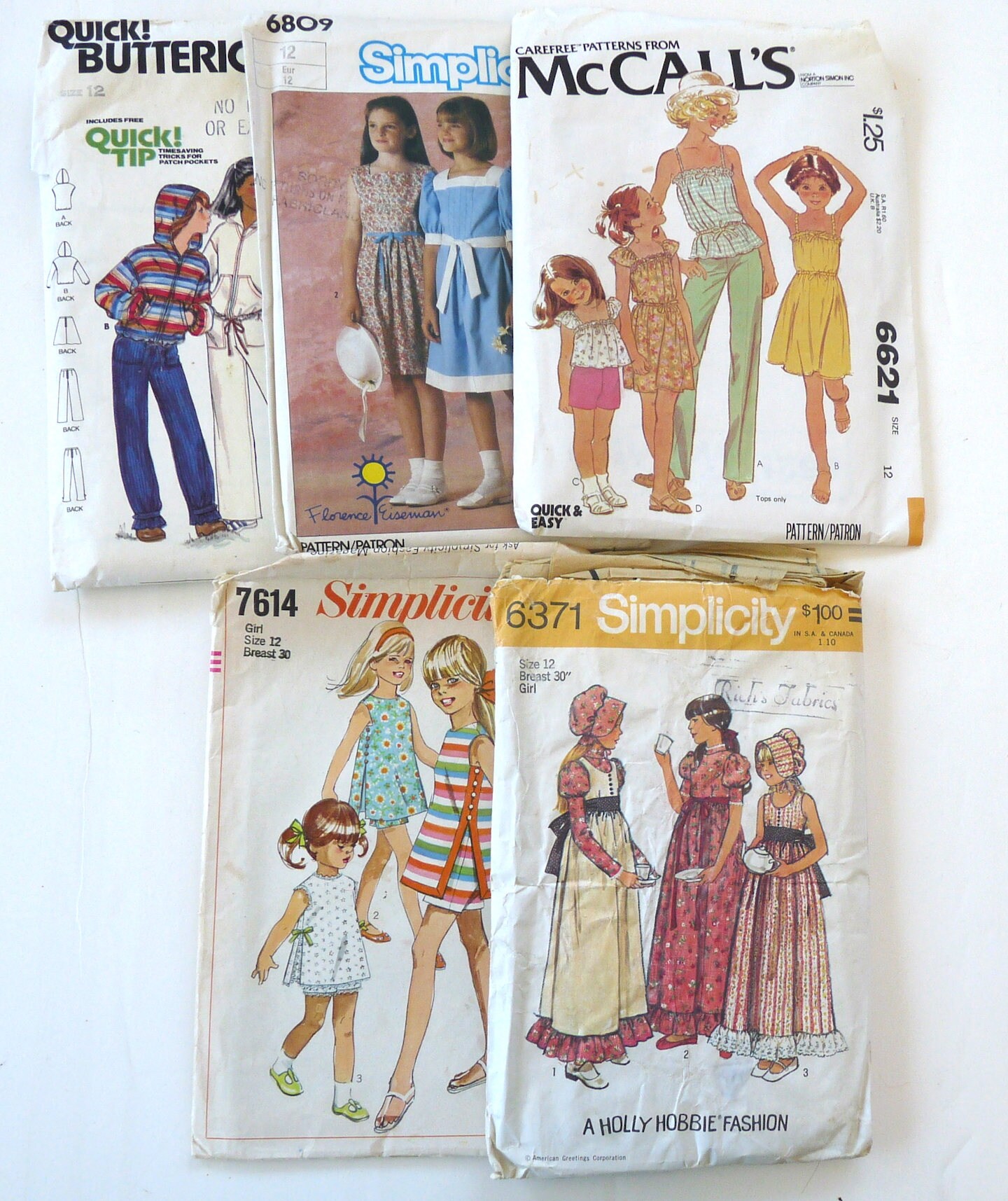Lot 5 Vintage Sewing Patterns Size 12 Girls Florence Eiseman Holly ...