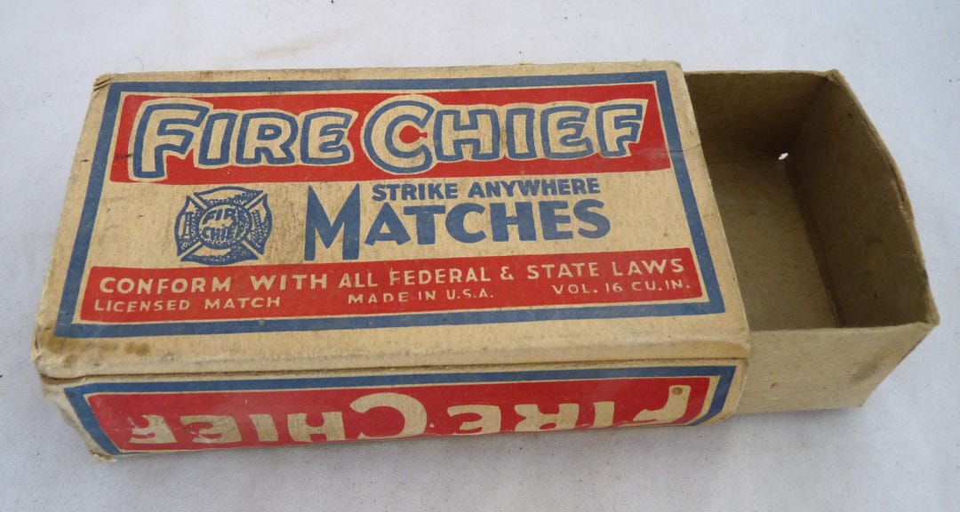 Vintage Fire Chief Match Box Advertising Tacoma WA Empty - Etsy