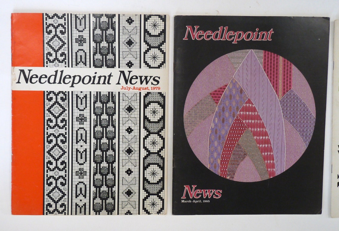 Lot 3 Needlepoint News Magazines Back Issues July August 1979 Jan Feb 1980 March April 1985 ...