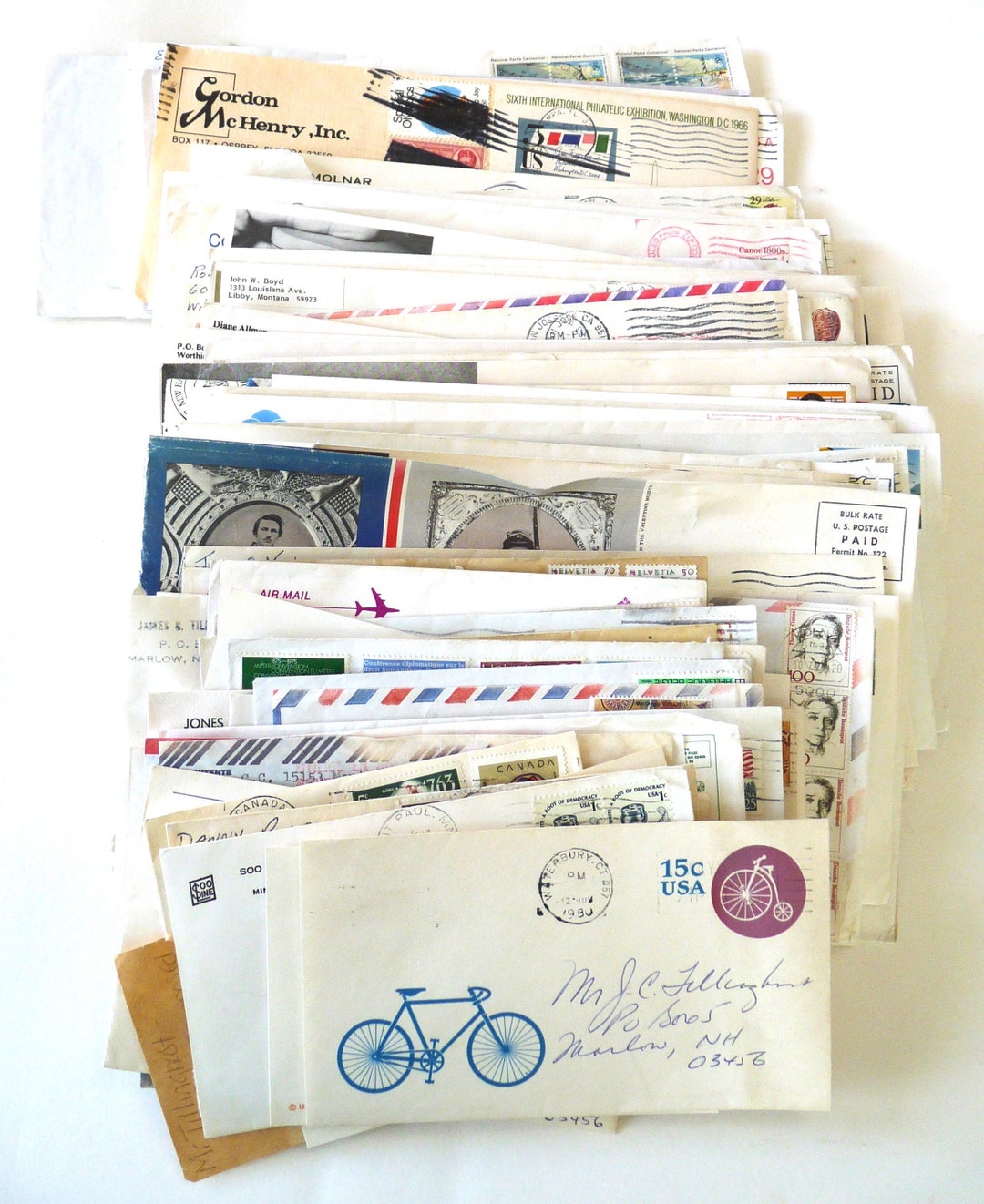 120 Postal Covers Advertising Stamps Paper Crafts Scrapbooking ...