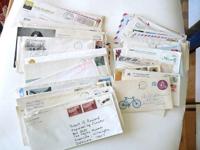 120 Postal Covers Advertising Stamps Paper Crafts Scrapbooking ...