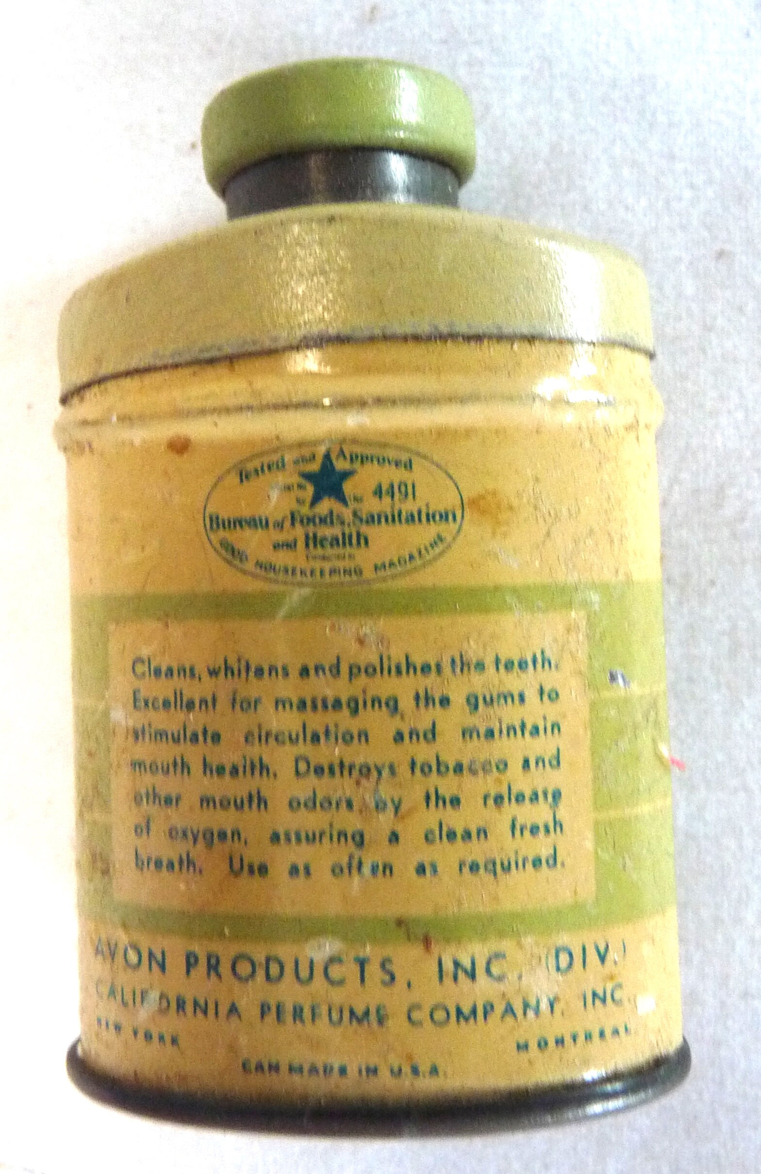 Avon Smoker's Tooth Powder Sample Advertising Tim Vintage - Etsy