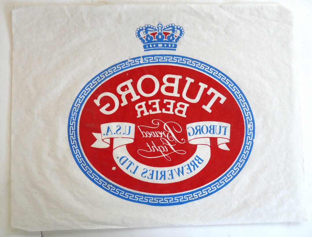 Tuborg Beer Vintage Window Mirror Advertising Decal Bar Dring Beverage ...