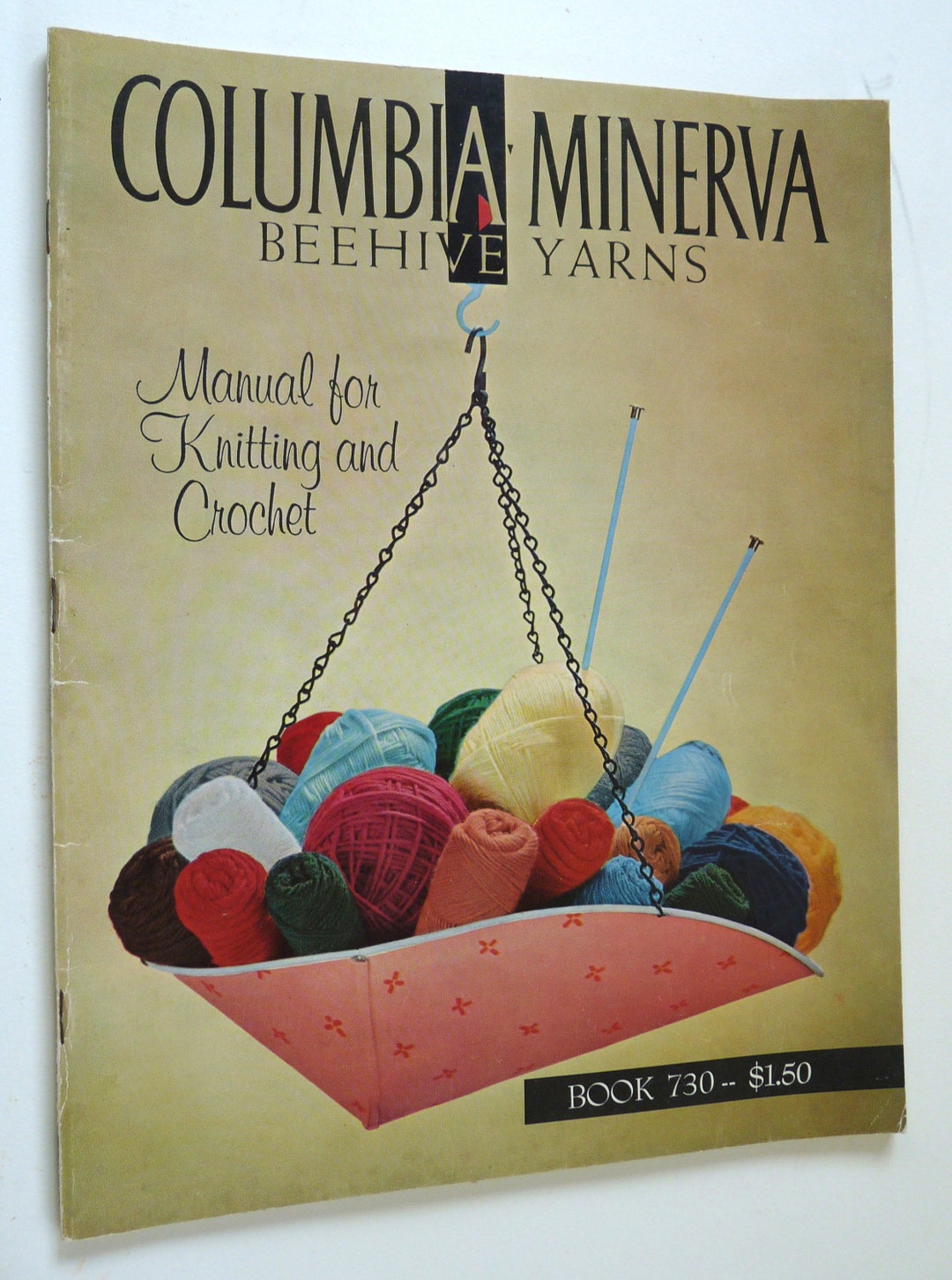 Columbia Minerva Beehive Yarns Manual Knitting Crochet 730 Pattern Book ...