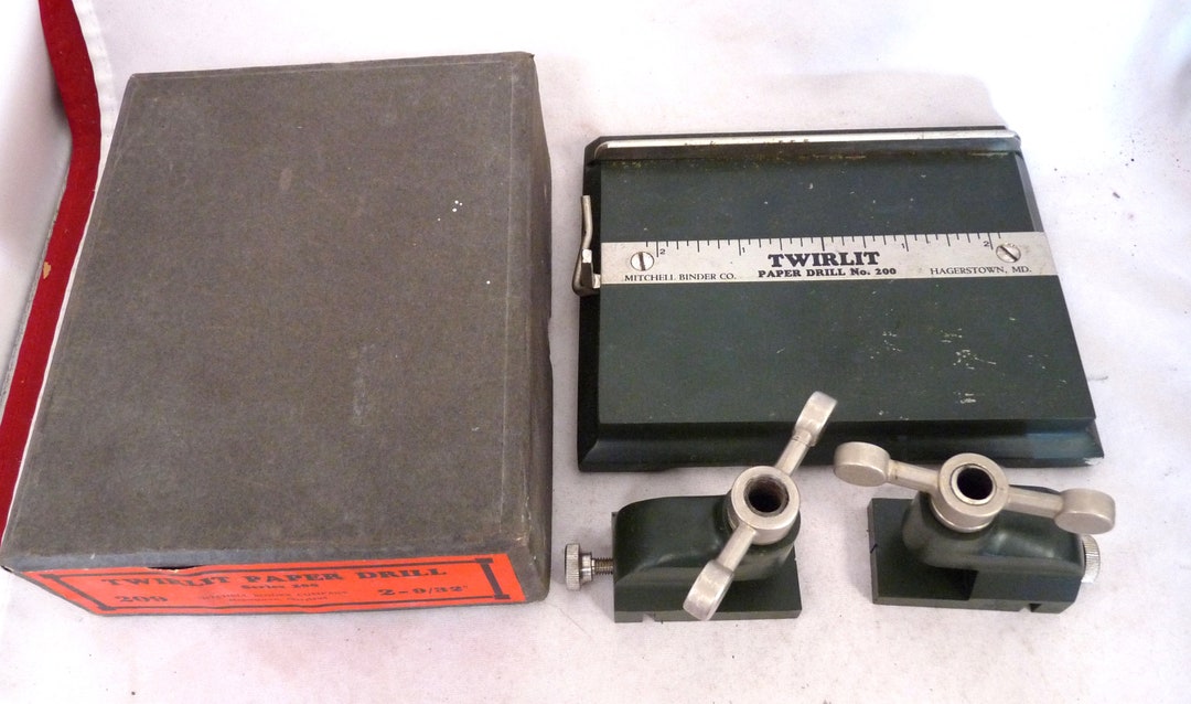 Vintage Twirlit Paper Drill Mitchell Binder Hagertown MD Box Tool Cast ...