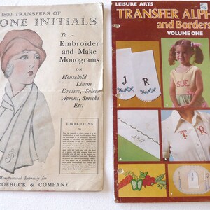 4 Transfer Patterns Books for Embroidery Monograms Vintage Religion ...