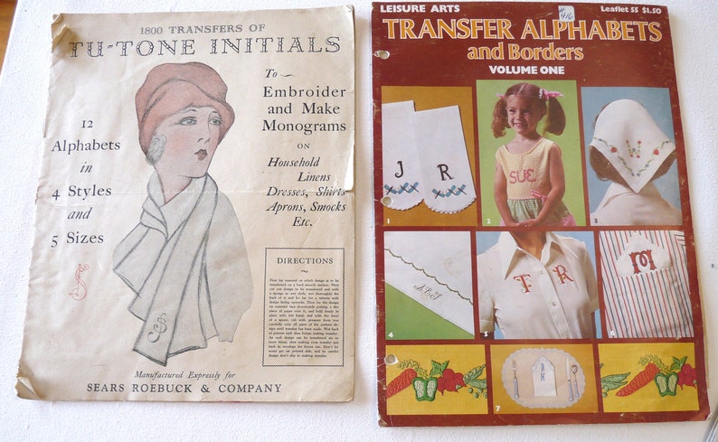 4 Transfer Patterns Books for Embroidery Monograms Vintage Religion ...