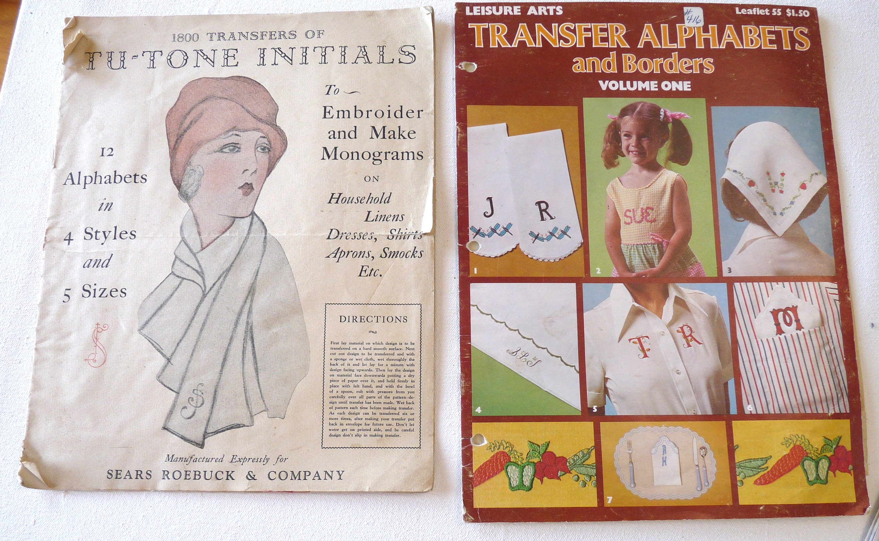 4 Transfer Patterns Books for Embroidery Monograms Vintage Religion ...