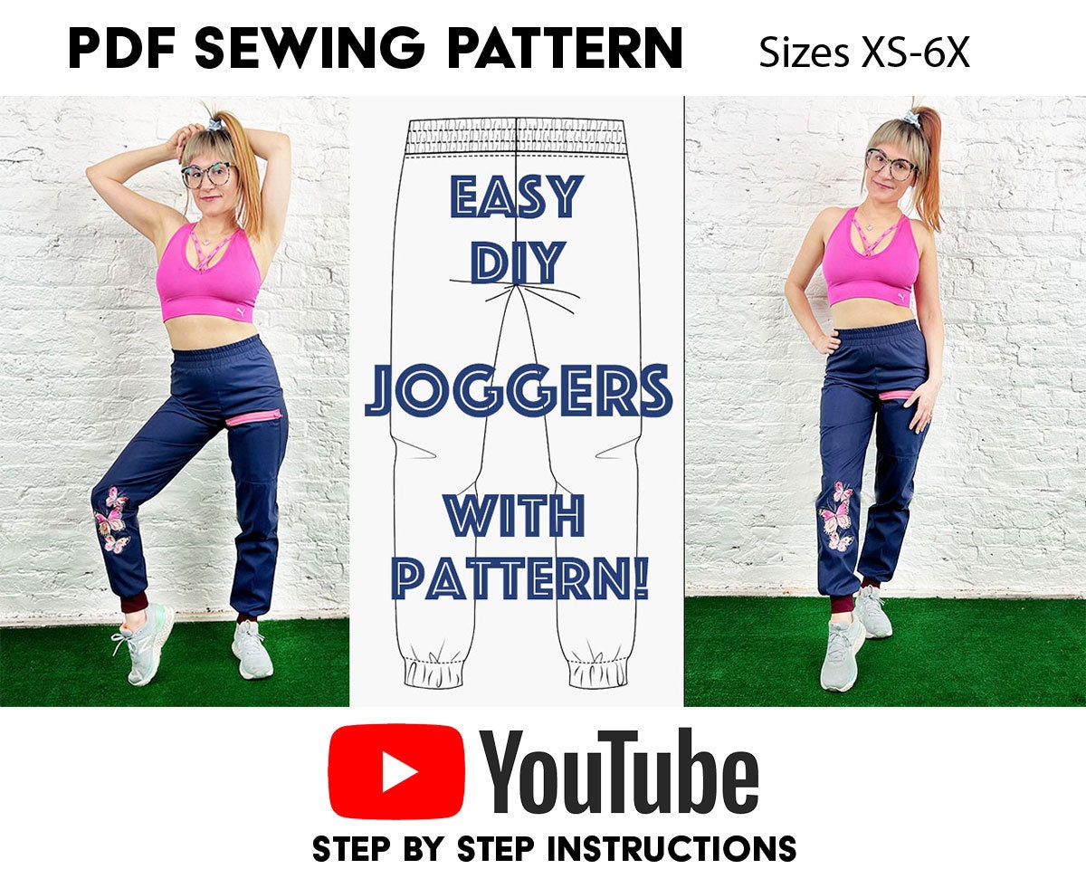 PDF Jogger Sewing Pattern Instant Download Sizes XS-6X - Etsy