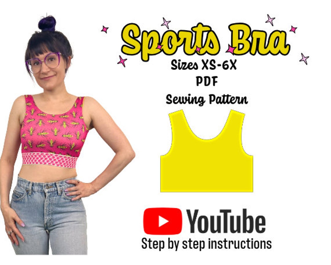 Sports Bra PDF Sewing Pattern XS-6X Size Inclusive - Etsy