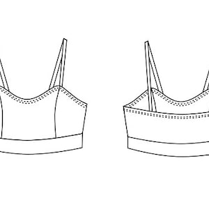 Stretch Bralette PDF Sewing Pattern - Instant Download PDF Sizes XS-6X ...