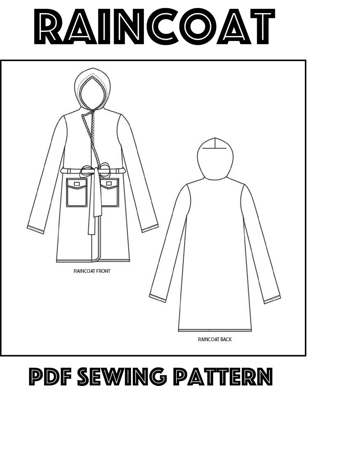 Raincoat PDF Sewing Pattern With Sew Along Tutorial - Etsy