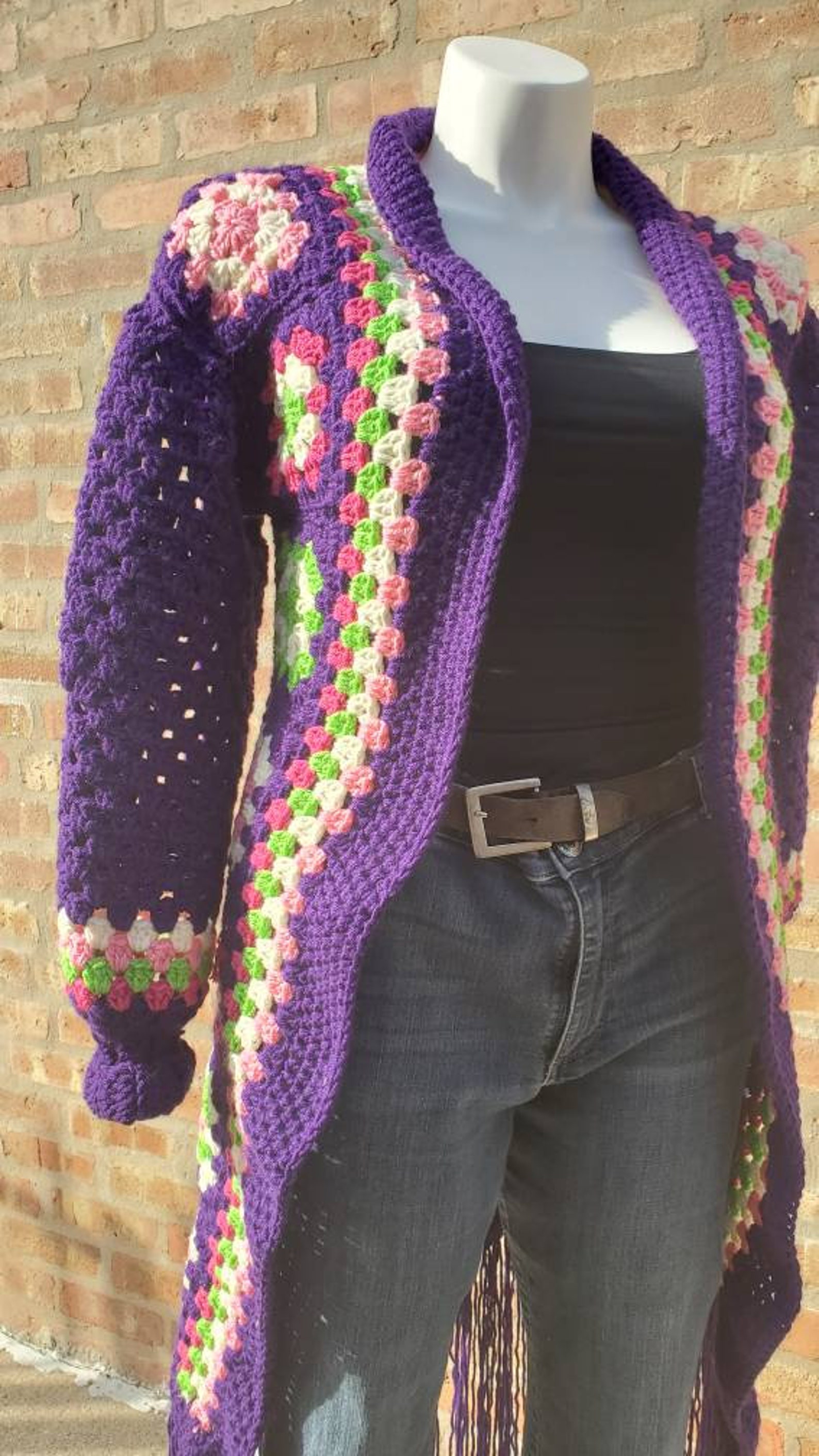 Crochet Red Blend Duster Crochet Sweater Crochet Duster | Etsy