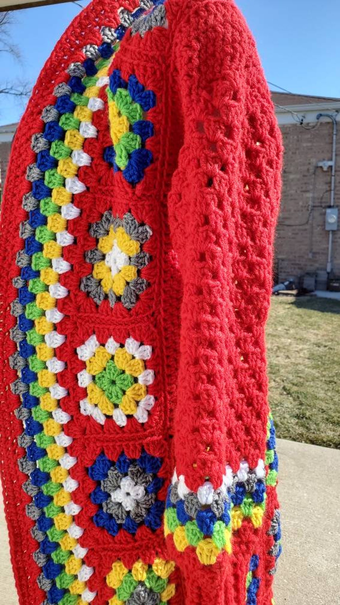 Crochet Red Blend Duster Crochet Sweater Crochet Duster | Etsy