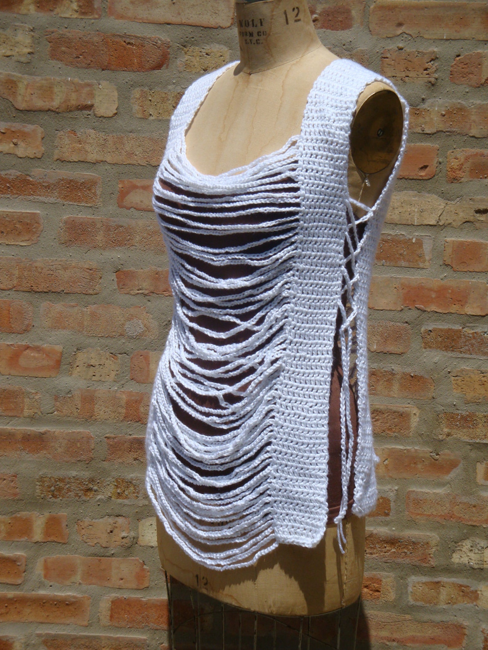 Crochet Tank Top Chain Link Collection All White Custom | Etsy