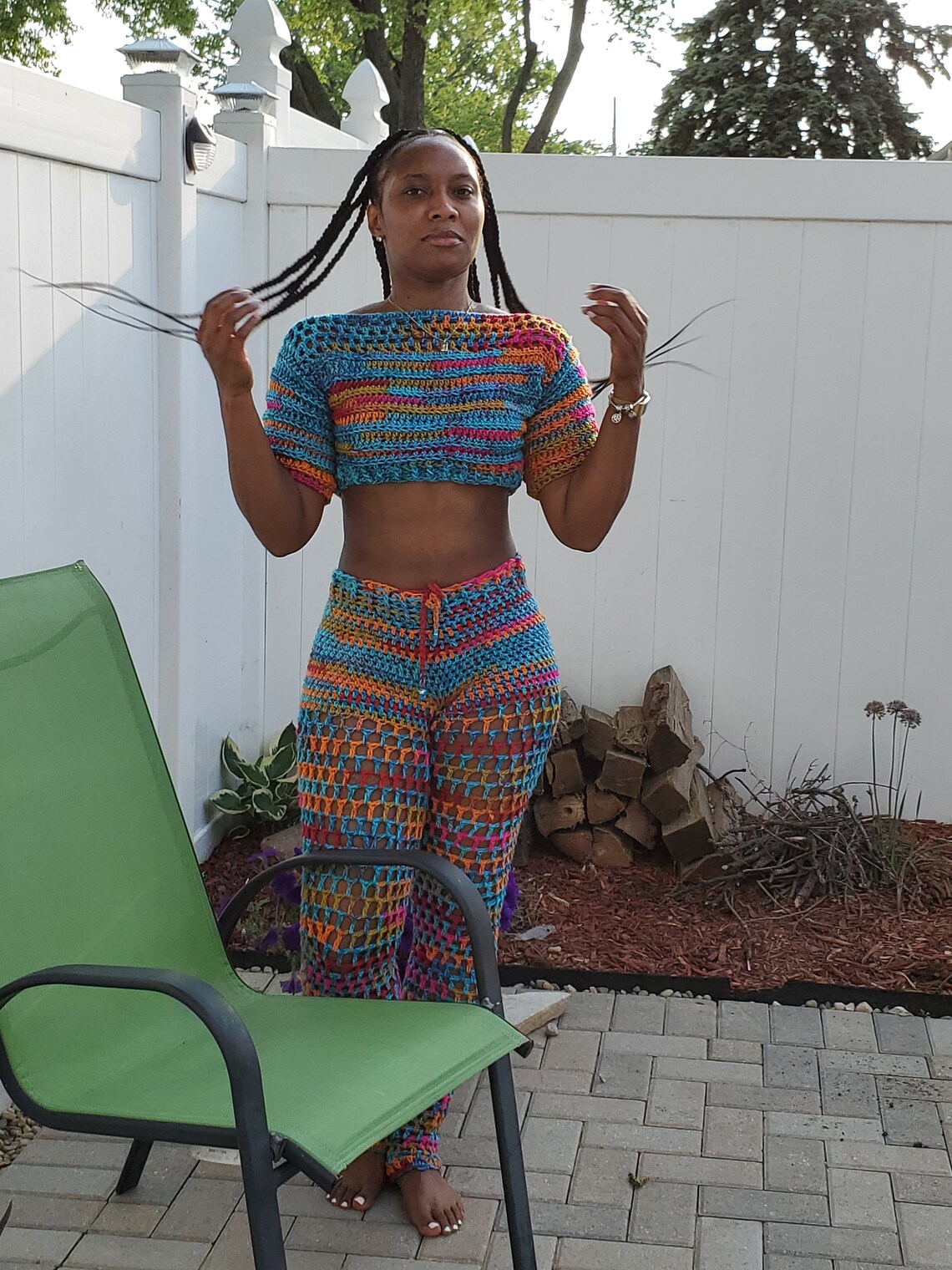Blue Blend Crochet Pants set Aqua Blue Blend Beach Set | Etsy