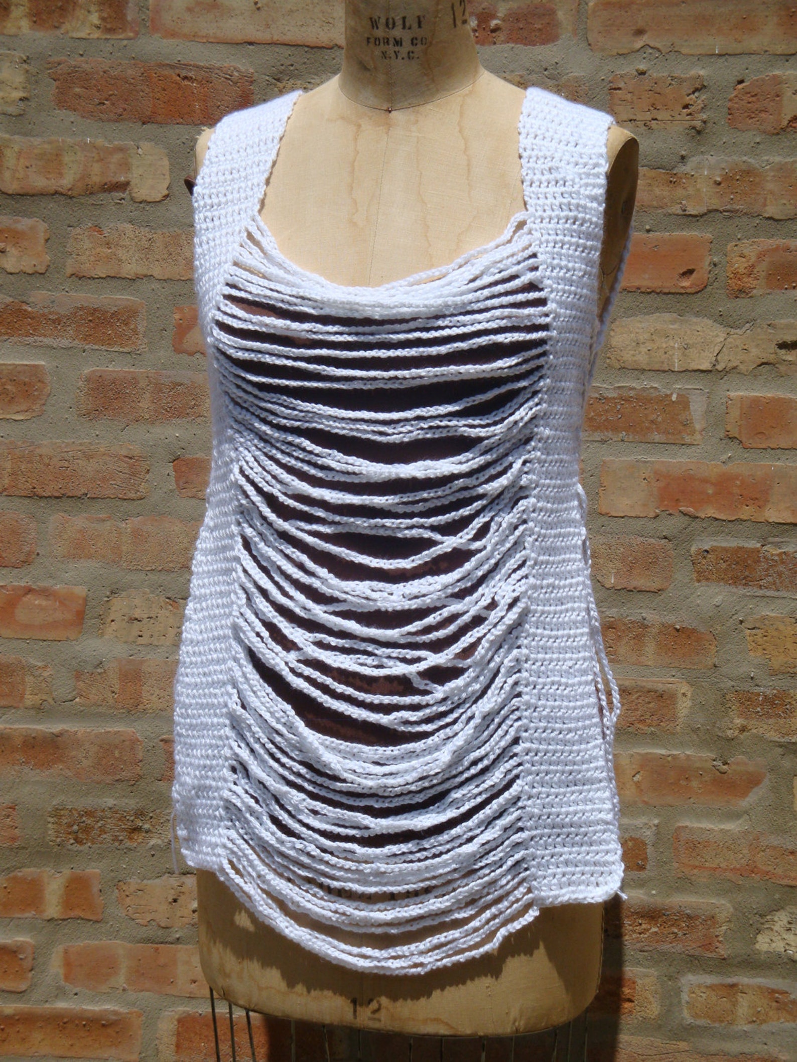 Crochet Tank Top Chain Link Collection All White Custom - Etsy