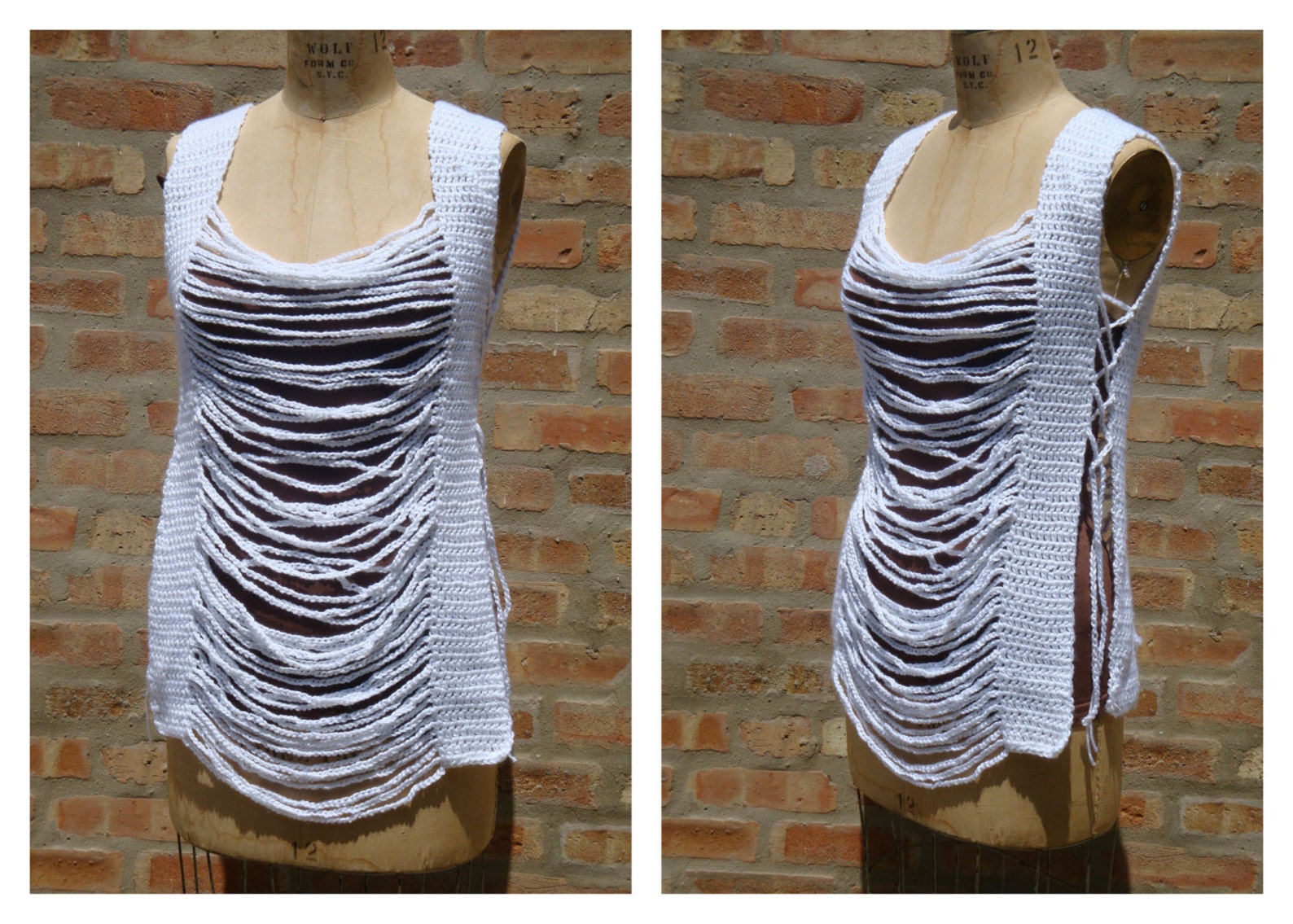 Crochet Tank Top Chain Link Collection All White Custom - Etsy