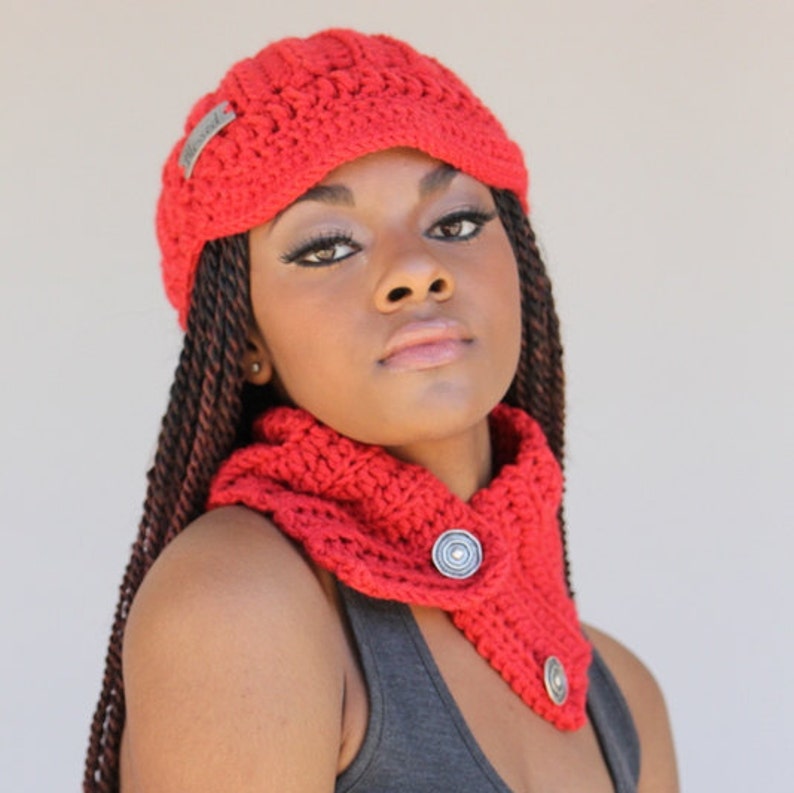 Soft Red Hat and Neckwarmer Cap and Scarf - Etsy