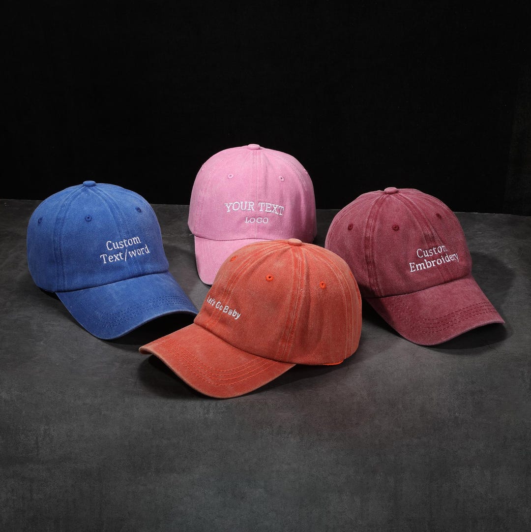 Custom Embroidered Baseball Cap | Personalized Text & Logo - Etsy