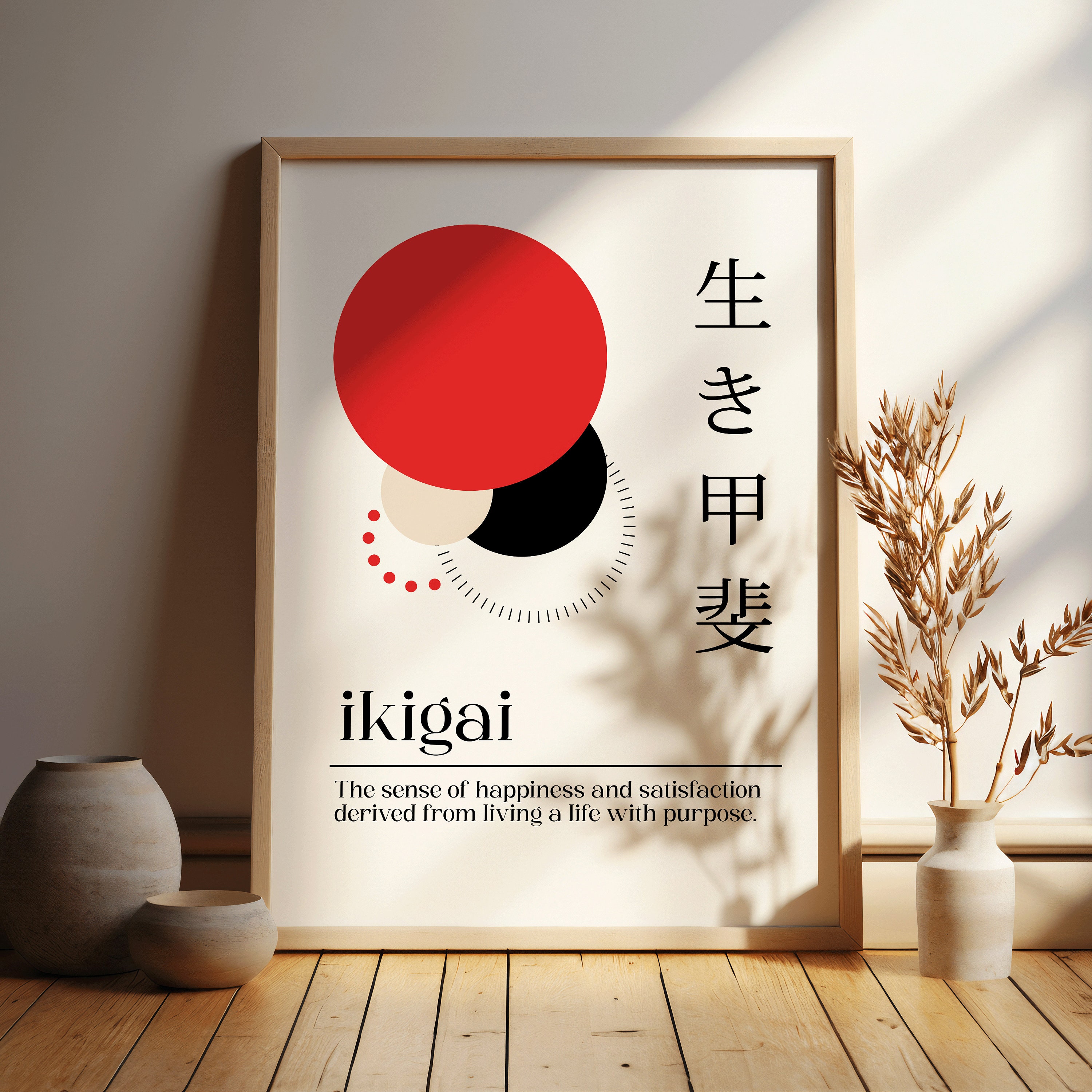 Ikigai Posters 3 Pack, Ikigai Minimal Art Quotes Wall Print Painting ...