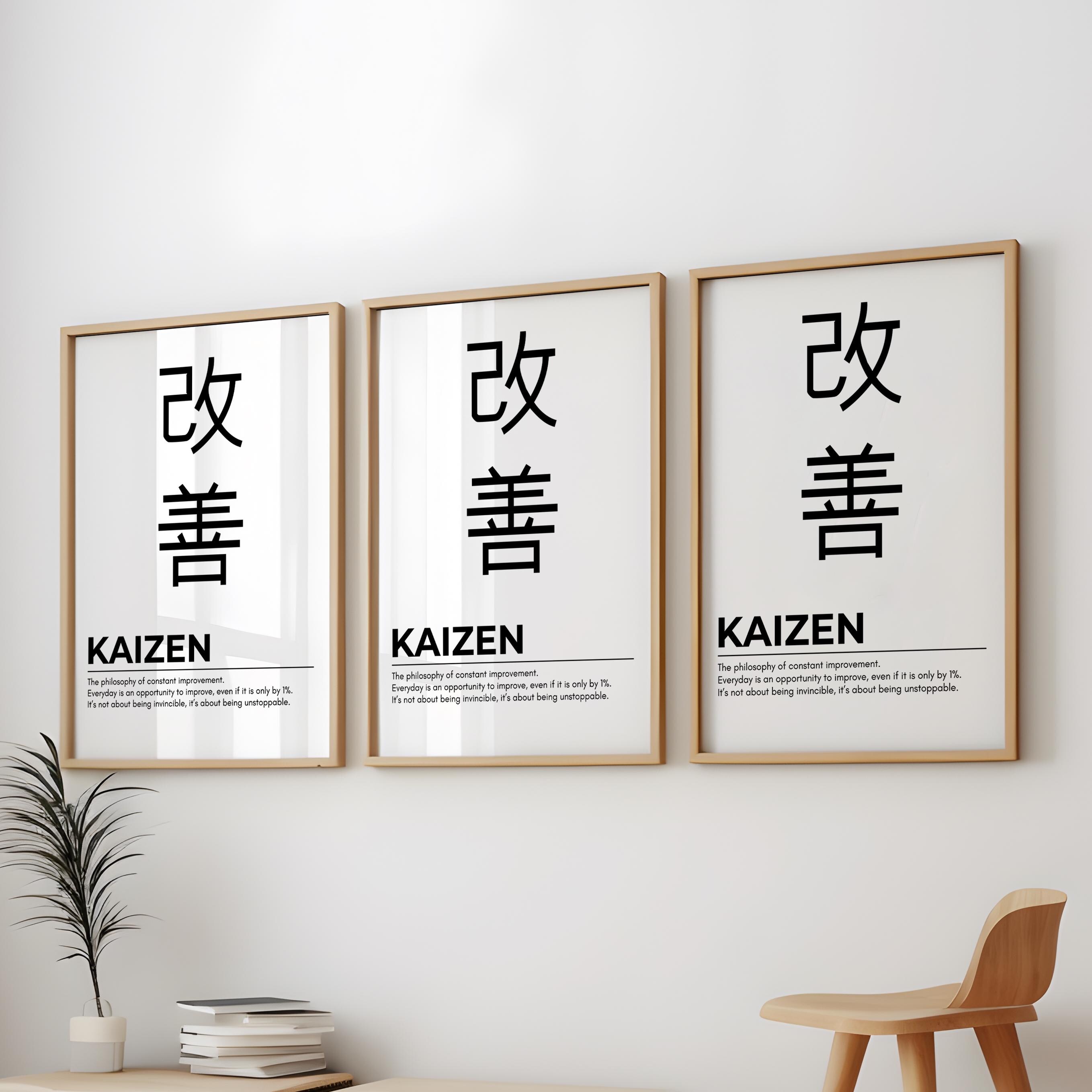 Kaizen Poster / Motivational Poster Japanese Art Quote Wall Print ...
