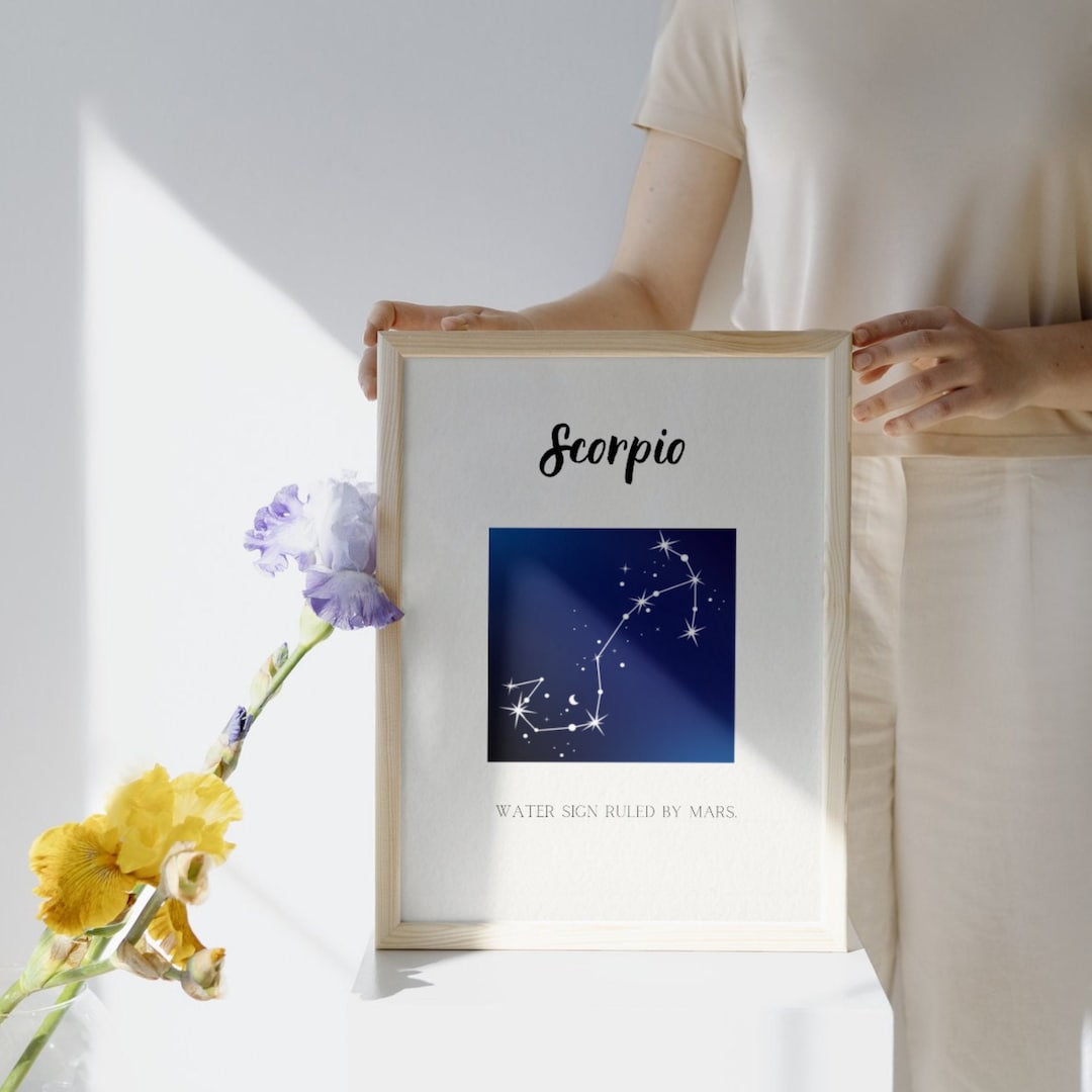Scorpio Zodiac Print, Scorpio Printable, Scorpio Wall Art Digital ...