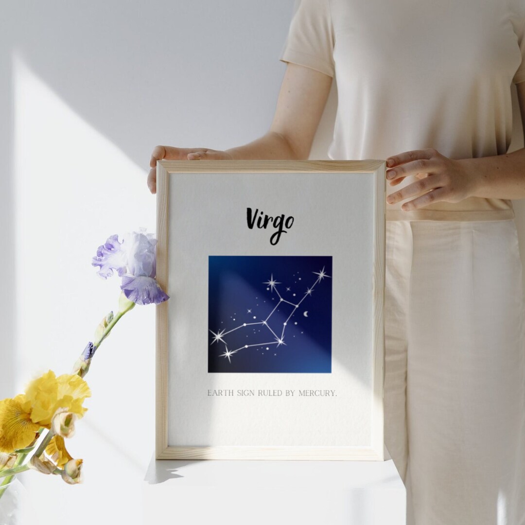 Virgo Zodiac Print, Virgo Printable, Virgo Wall Art Digital Download ...