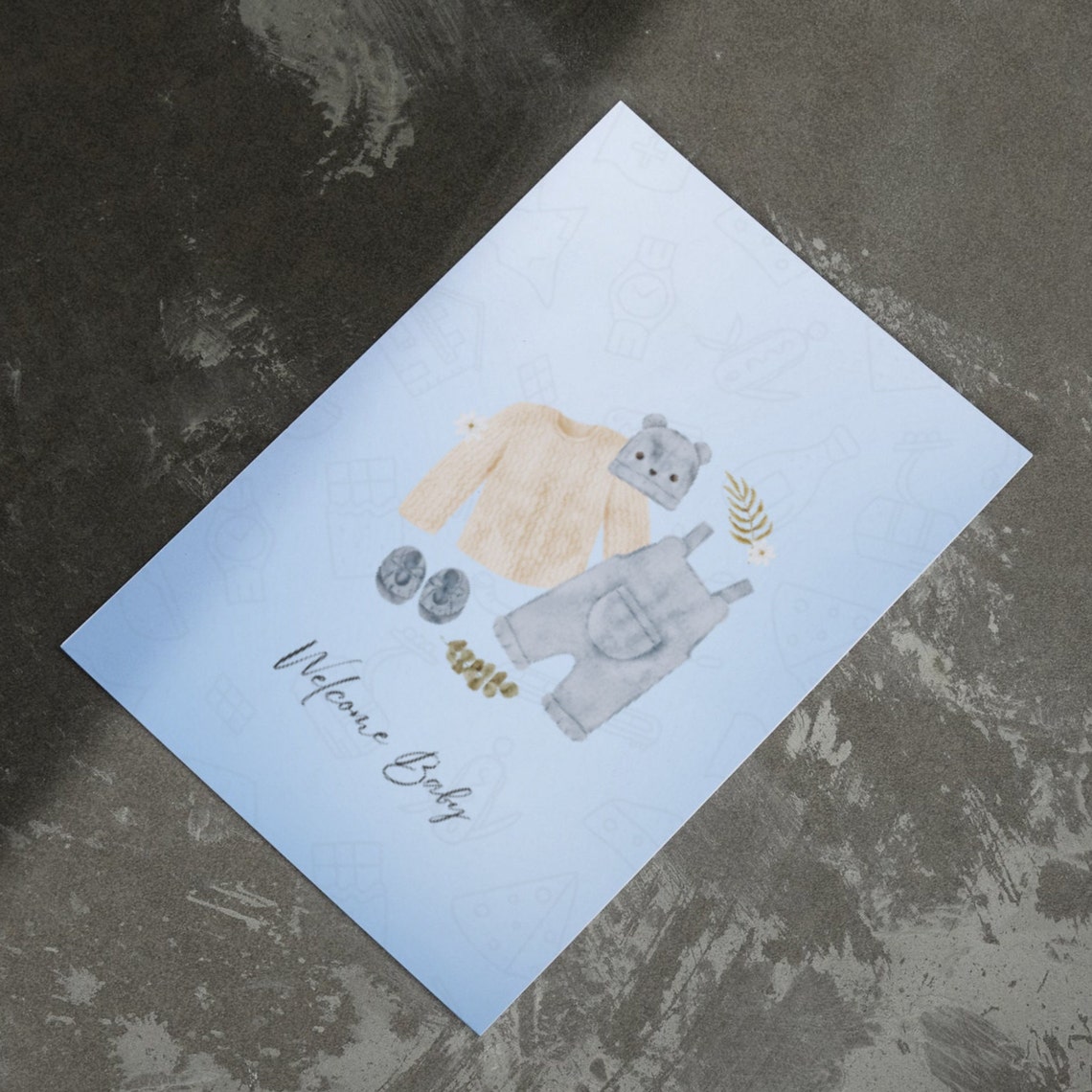 Welcome Baby Boy Card, Printable Welcome Baby, New Baby Card, Greeting ...