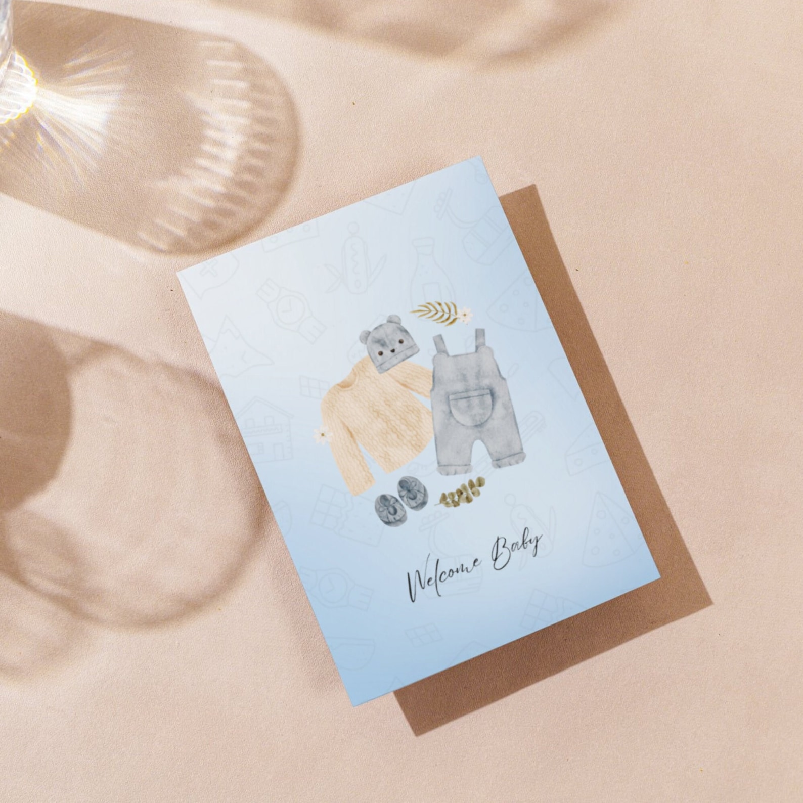 Welcome Baby Boy Card, Printable Welcome Baby, New Baby Card, Greeting ...